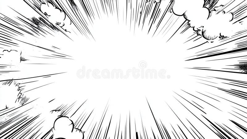 Dynamic Black and White Comic Speed Lines Background Illustration Stock ...