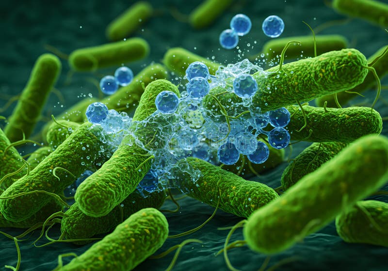 Microbial Interaction High Definition Scientific Image Stock ...