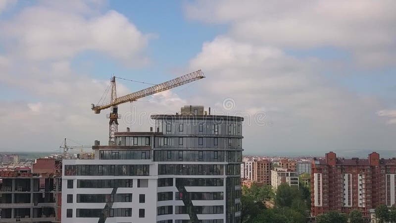 High Industrial Tower Crane at Construction Site of New Residential ...