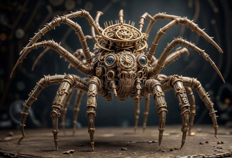 A High Intensity, High Resolution Image of a Steampunk Tarantula, with ...