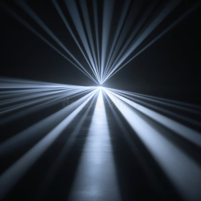 High Intensity Light Shafts Emitting in Dramatic Dark Environment Stock ...