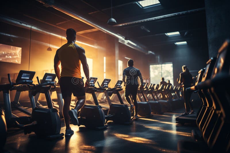 High-Intensity Teamwork - a Modern Gym Workout Session Stock ...