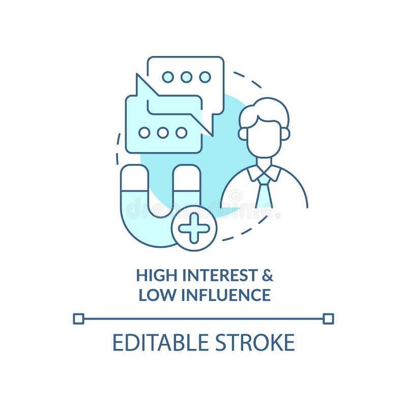 High Interest and Low Influence Turquoise Concept Icon Stock Vector ...