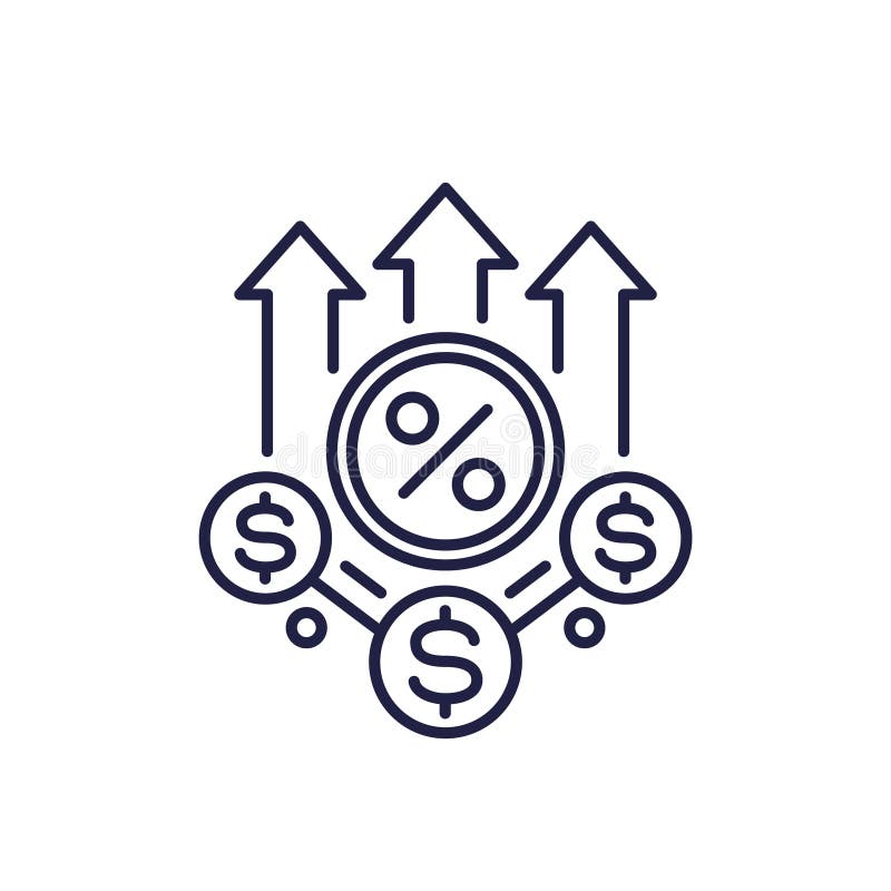 High Interest Rate Line Icon Stock Illustration - Illustration of icon ...