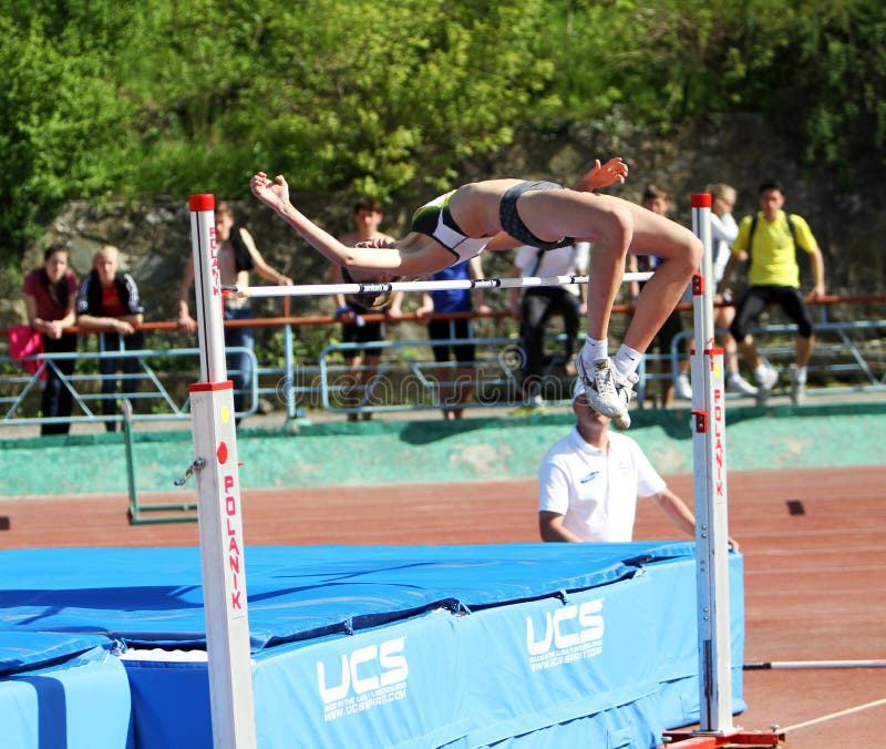 2012 Track - Girls High Jump Editorial Photography - Image of female ...