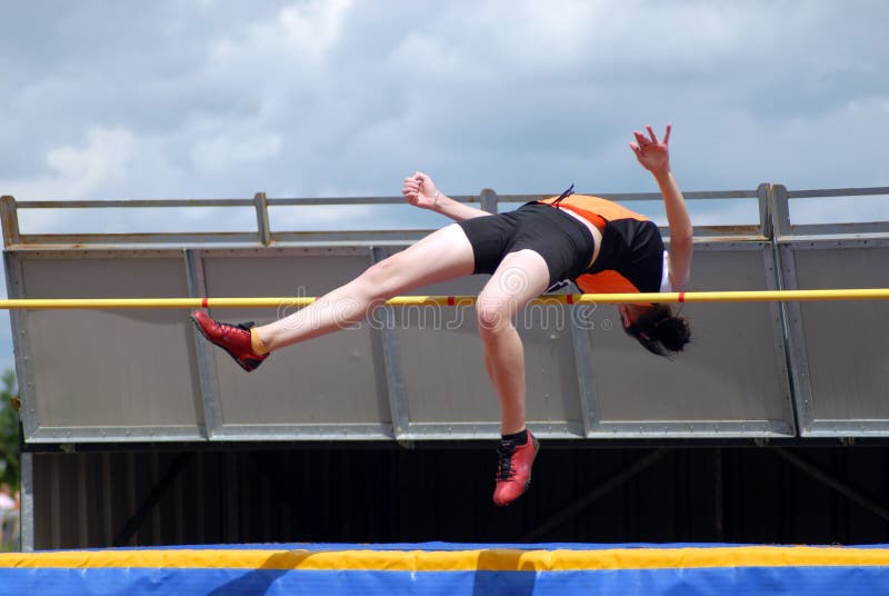 High Jump stock photo. Image of young, clouds, height - 2731190