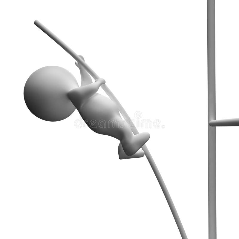 High Jump 3d Character Showing Achievement and Success Stock ...