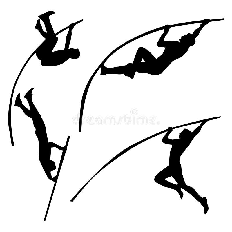 High Jump Silhouette Drawing Vol 5 Stock Vector - Illustration of ...
