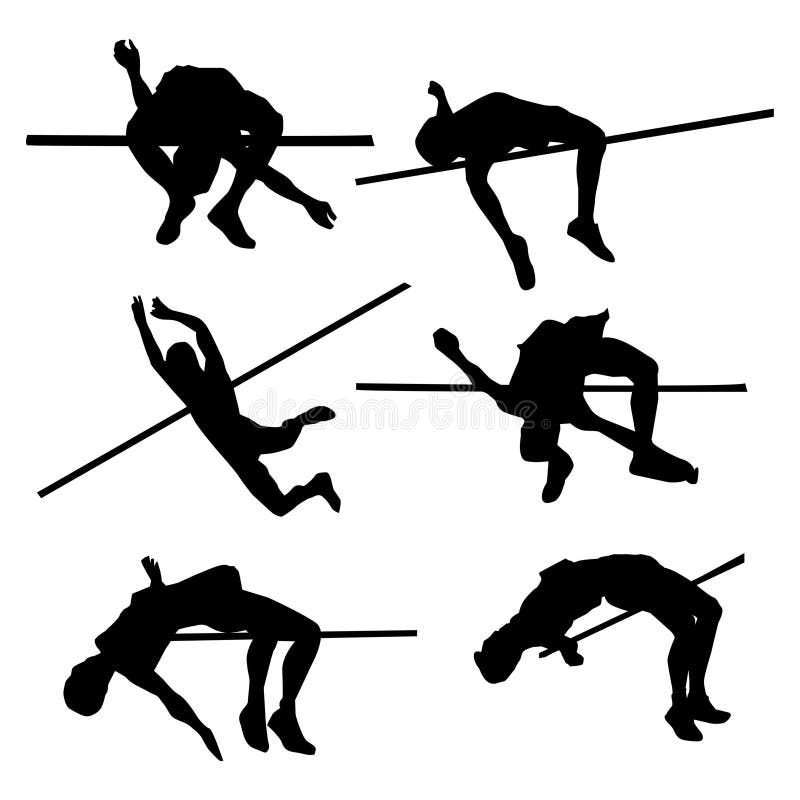 High Jump Silhouette Drawing Vol 3 Stock Vector - Illustration of ...