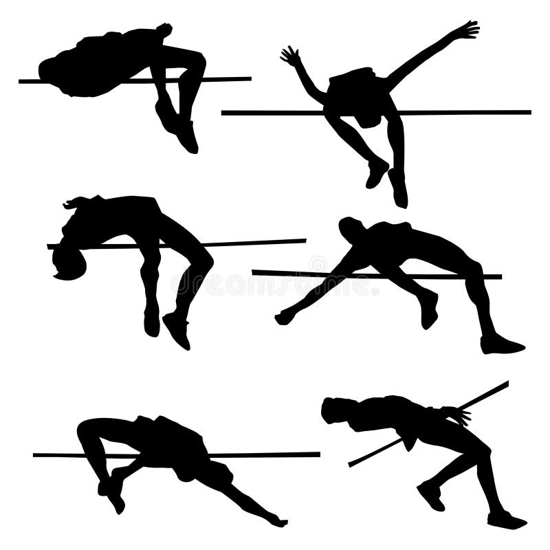 High Jump Silhouette Drawing Vol 1 Stock Vector - Illustration of ...