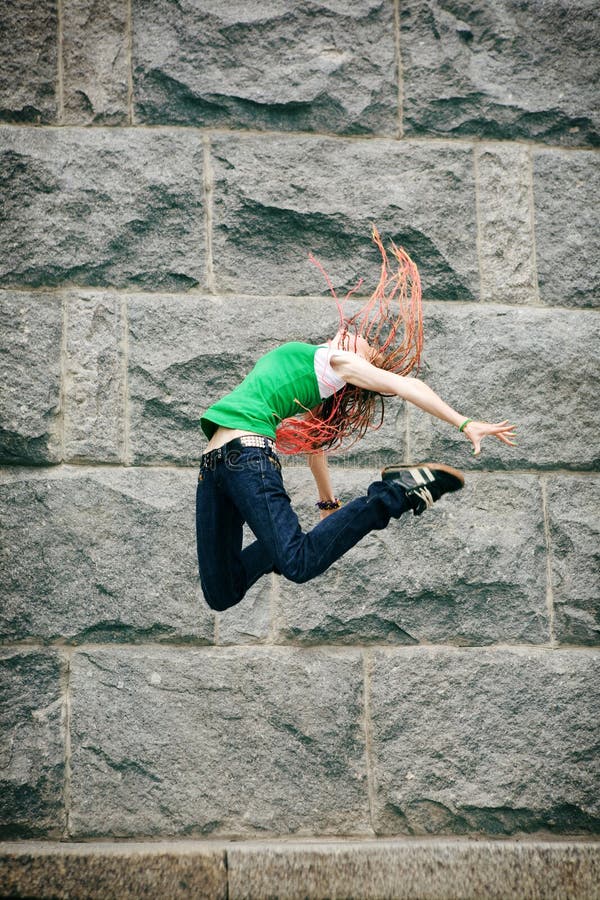 High jumping stock image. Image of person, jump, braids - 6287417