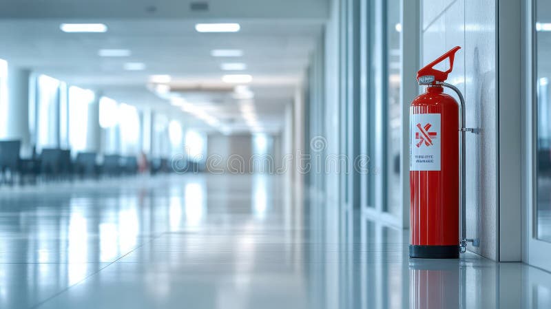 High-key Image of a Fire Extinguisher Station in a Modern and Bright ...