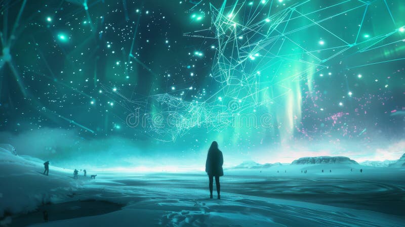 A High Key Image Where the Ethereal Northern Lights Illuminate an ...