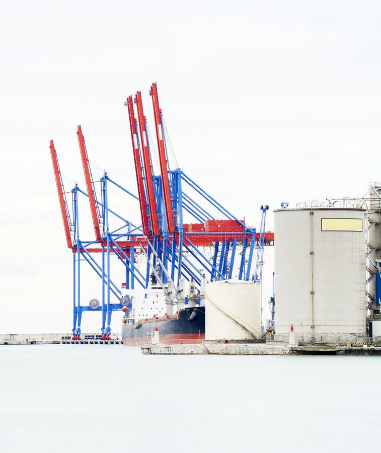 High Key Malaga Port stock image. Image of sign, cargo - 54073379