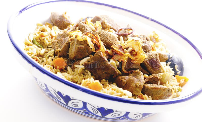 Saudi kabsa meal with fork stock photo. Image of arabian - 35875864