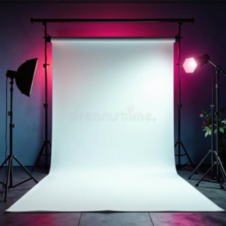 High Key Studio Shot, Dramatic Lighting, White Backdrop, Room, White ...