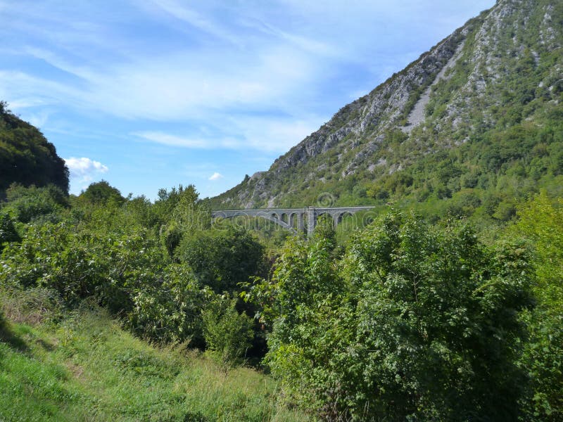 High Ld Stone Bridge in a Valley Stock Photo - Image of horizontal ...