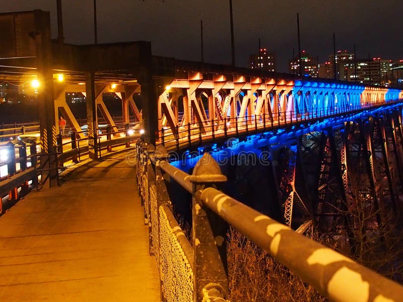 High Level Bridge with Lights Edmonton Alberta Editorial Stock Photo ...