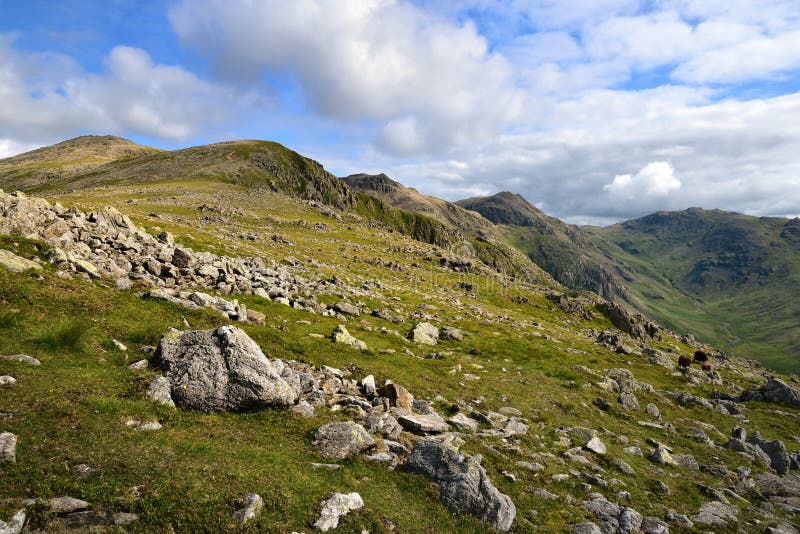 The High Level Fells of England Stock Photo - Image of meadows, green ...