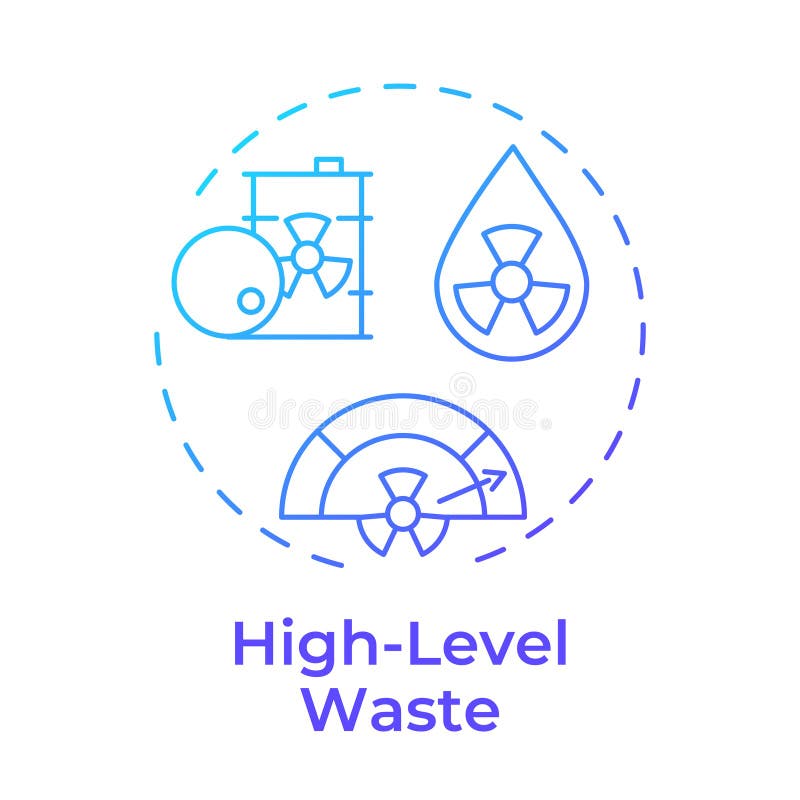 High Level Waste Blue Gradient Concept Icon Stock Vector - Illustration ...