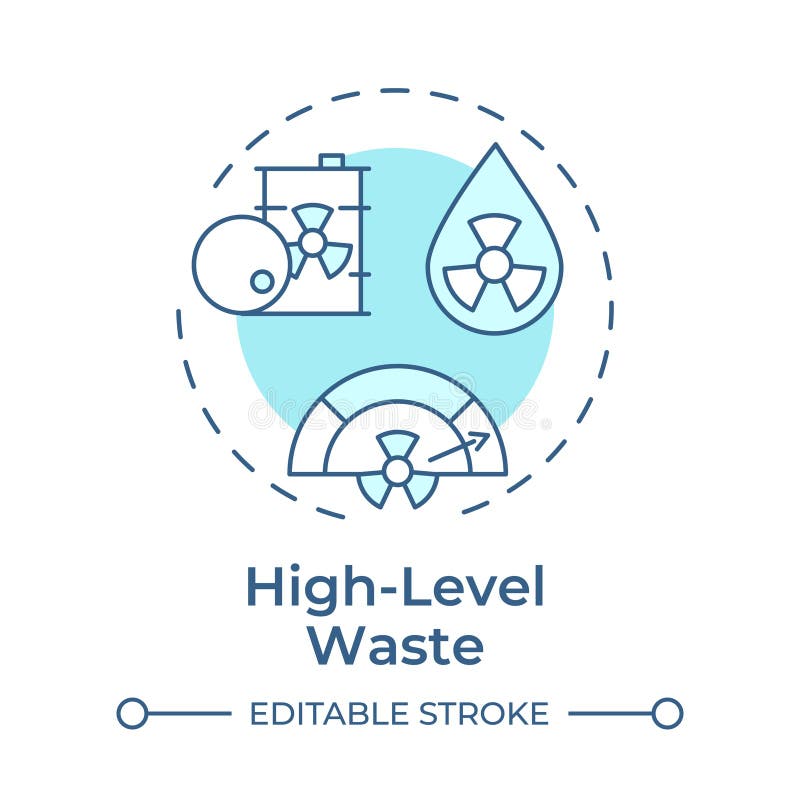 High Level Waste Soft Blue Concept Icon Stock Illustration ...