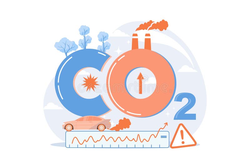 High Levels Carbon Dioxide CO2 Atmosphere. Stock Vector - Illustration ...