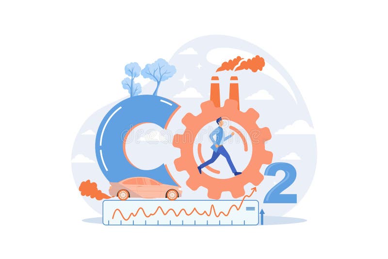High Levels Carbon Dioxide CO2 Atmosphere. Industrial Emissions Affect ...