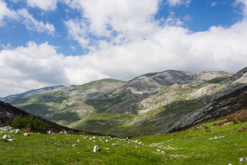 High Limestone Mountains Landscape in Montenegro Bioc Stock Image ...
