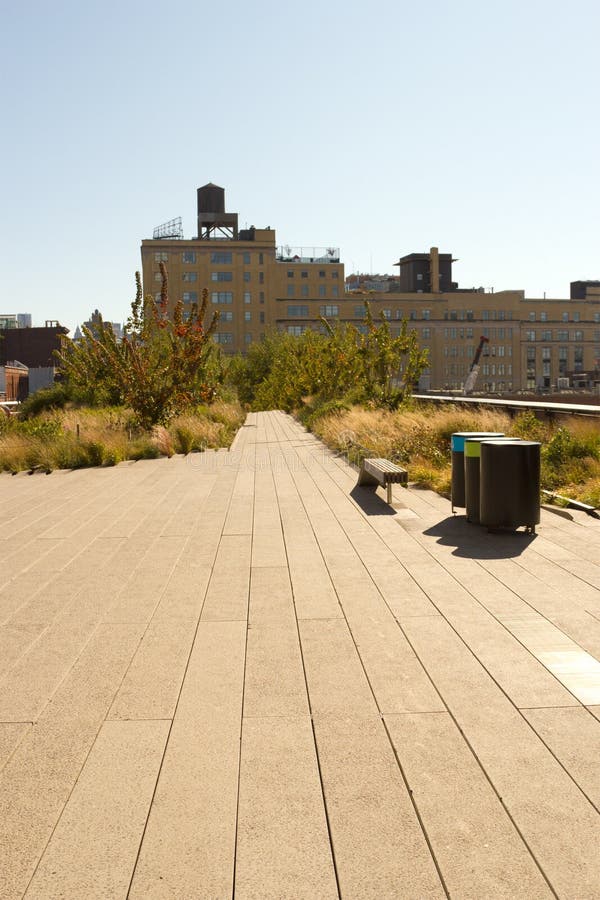 High Line Park in Chelsea, New York Stock Photo - Image of apartment ...