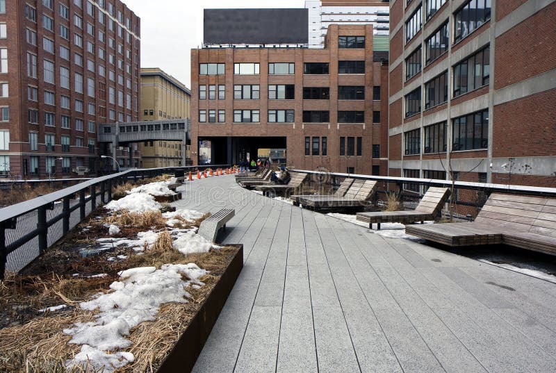 High line park in New York editorial photography. Image of construction ...