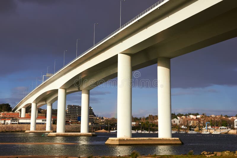High and Long Concrete Bridge Stock Image - Image of modern, design ...
