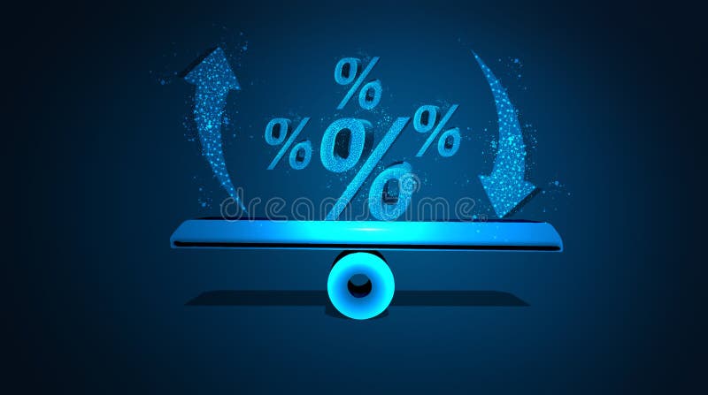 High and Low Interest Interest. Percentage Up Icon Stock Illustration ...