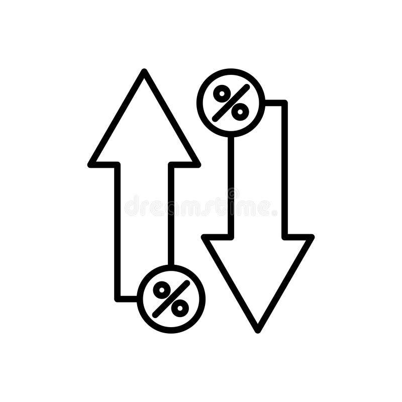 High and Low Percent Arrow Icon Stock Vector - Illustration of decrease, outline: 330249402