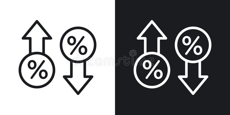 High and Low Percent Arrow Icon Set. Increase Decrease and Price Vector ...