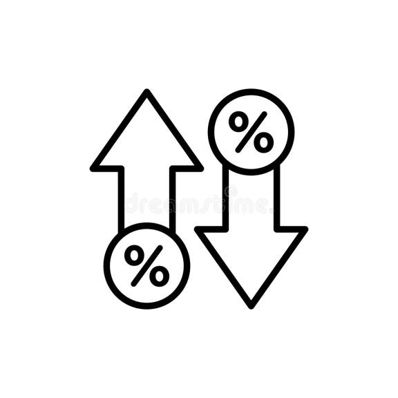 High and Low Percent Arrow Icon Stock Vector - Illustration of vector ...
