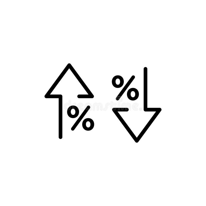 High and Low Percent Arrow Icon Stock Vector - Illustration of high ...
