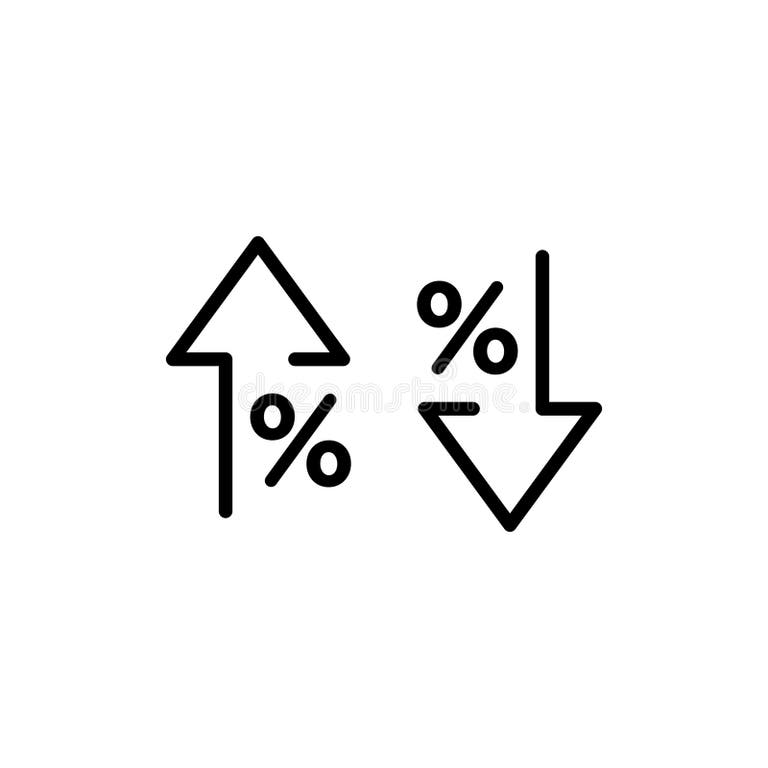High and Low Percent Arrow Icon Stock Vector - Illustration of high ...