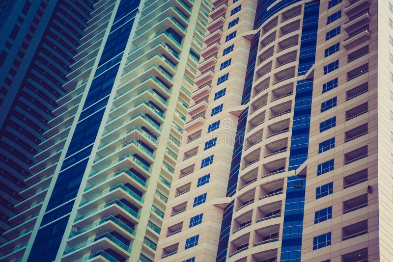 High Luxury Building Skyscraper, Facade with Balcony Stock Image ...