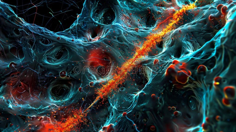 A High Magnification Image of Actin Filaments Forming a Focal Adhesion ...