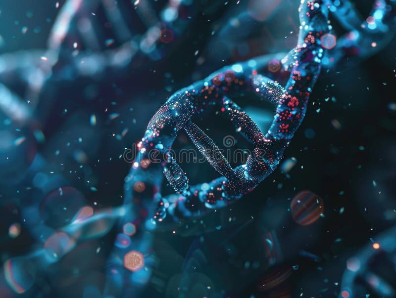 High-magnification Image of Two Complementary DNA Strands Intertwined ...