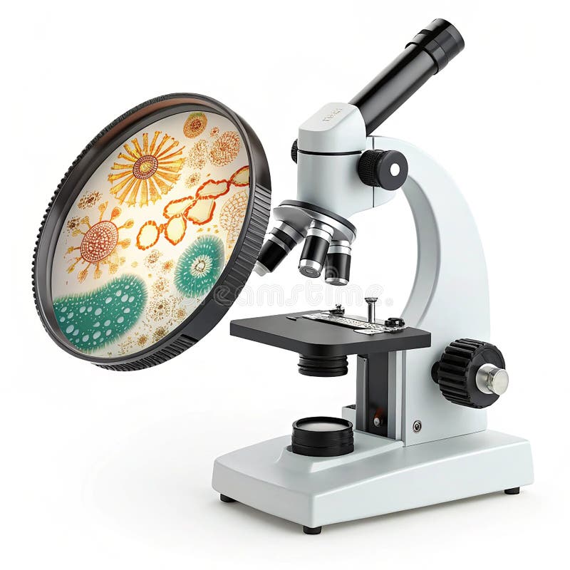 Microscope Focusing on Bacteria Stock Illustration - Illustration of ...