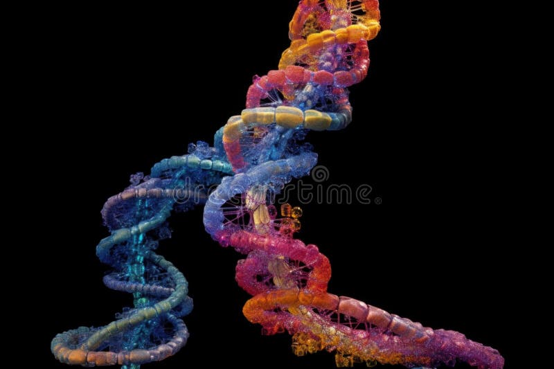 High Magnification of a Single Dna Strand Stock Illustration ...