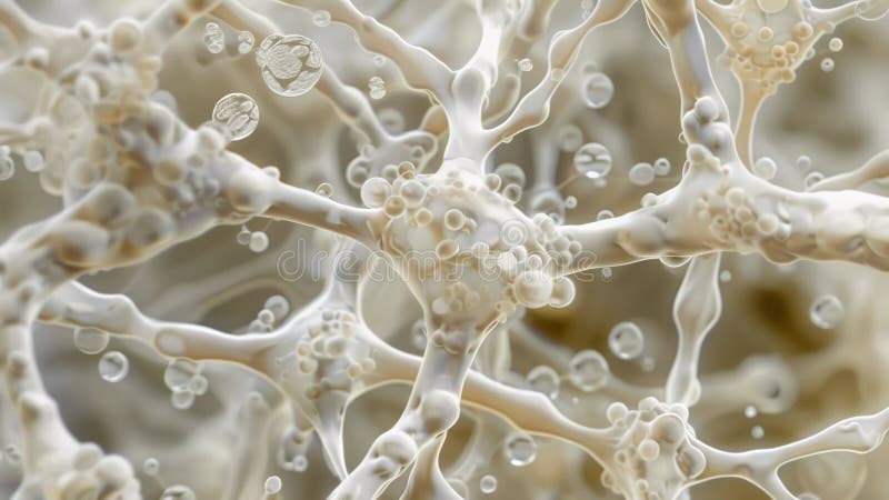 High Magnification View of Interwoven Hyphae Displaying Intricate ...