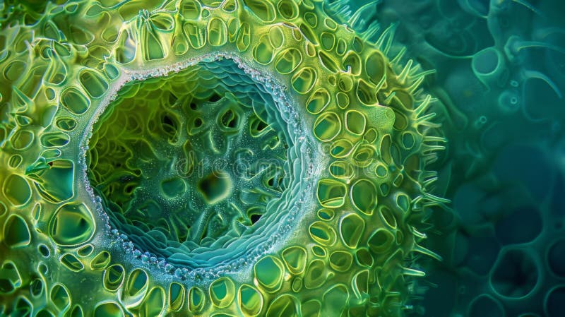 A High Magnification View of a Single Cyanobacteria Cell with Its ...