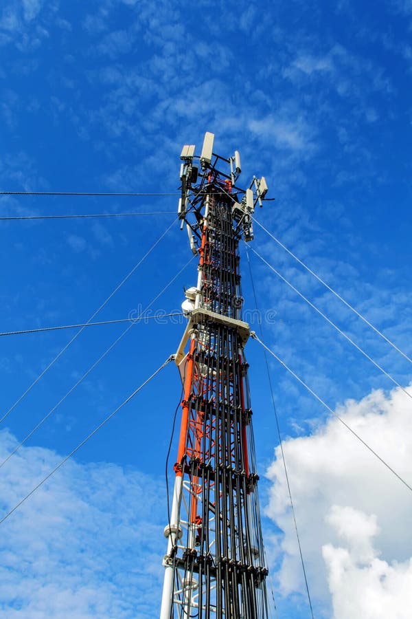 High Mast Metal Structure Telecommunication on Tower with Blue S Stock ...