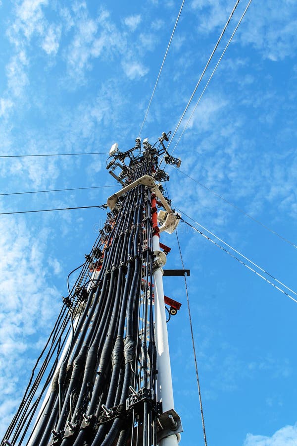 High Mast Metal Structure Telecommunication on Tower with Blue S Stock ...