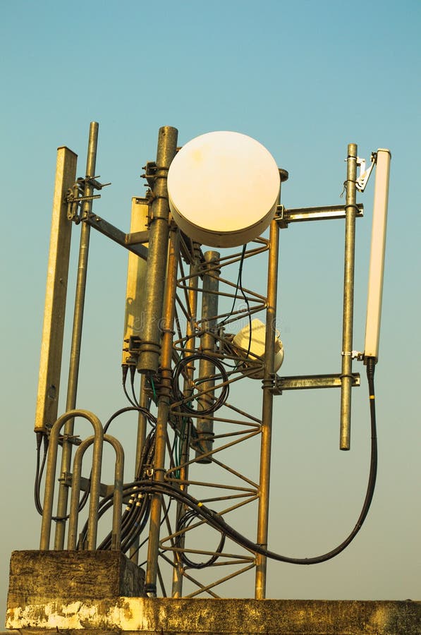 High Mast Metal Structure Telecommunication on Tower with Blue Sky ...