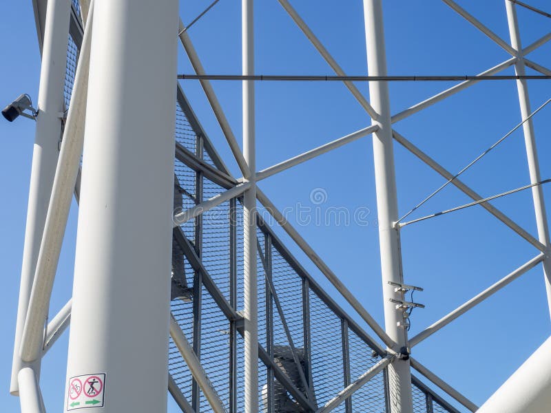 High Metal Construction. Metal Building. Iron Beams Stock Image - Image ...