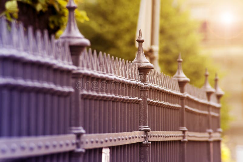 Metal Fence with Sharp Tips Stock Image - Image of iron, protection ...