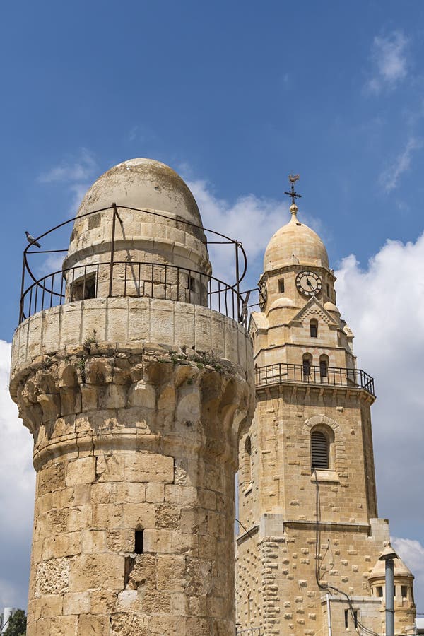 The High Minaret of the Ottoman Mosque, Jerusalem, Israel Editorial ...